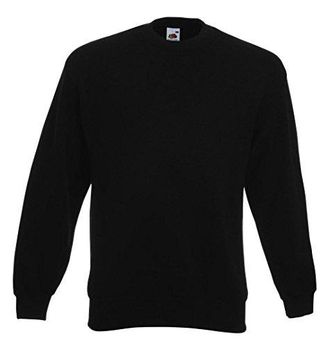 Fruit Of The Loom Set-in Sweat Shirt, Schwarz (Black 101), X-Large Homme