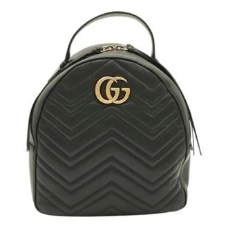 Gucci Pre-owned GG Marmont Lederrucksack - - Pre-owned - Damen - Schwarzk - ONE SIZE