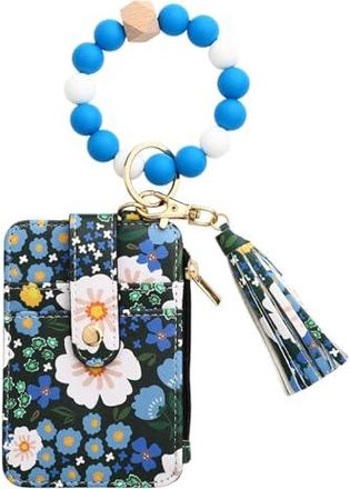 Generico Portefeuille de crash de porte-clés, portefeuille de tapis pour tapis - Porte-sac à clés perles - Porte-porte-clés bohème avec motif de fleurs pour fe