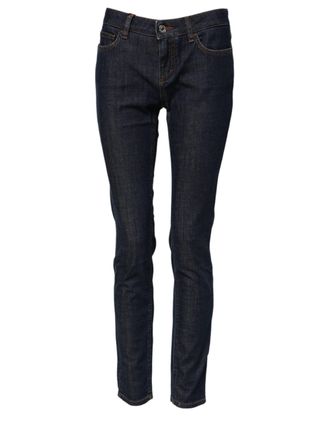 Dolce & Gabbana Womens Blue Skinny Cotton Mid Waisted Denim Jeans Elastane Clothing