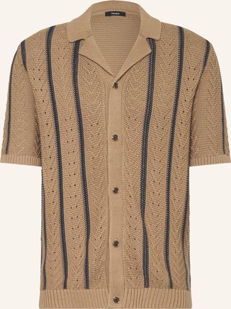 Reiss Reiss Strickhemd Ellingham Slim Fit braun