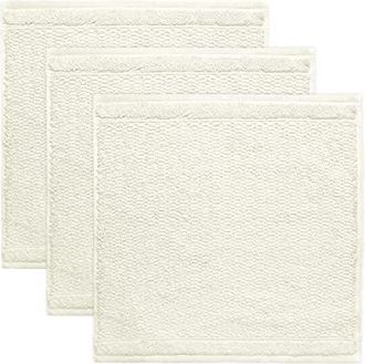 FROTTANA Pearl Seiftuch 30 x 30 cm aus 100% Baumwolle, Ivory 3er Set