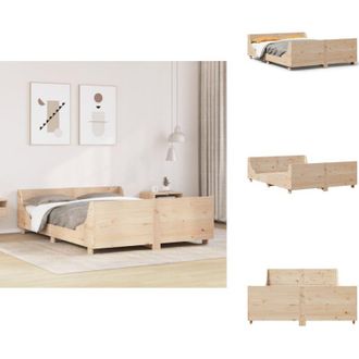 vidaXL Massivholzbett ohne Matratze 120x200 cm Kiefernholz - Massivholzbette - Kiefernholzbette - Doppelbett - Bettrahmen - Holzbettbereitstellung