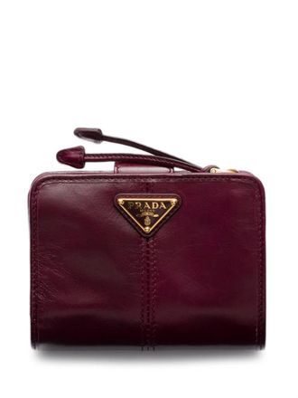 Prada petit portefeuille en cuir - Rouge