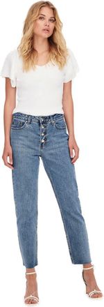 Only Damen Onlemily Hw St Cr ANK DNM Btn Mae06 Noos Jeans, Light Blue Denim, 27 EU