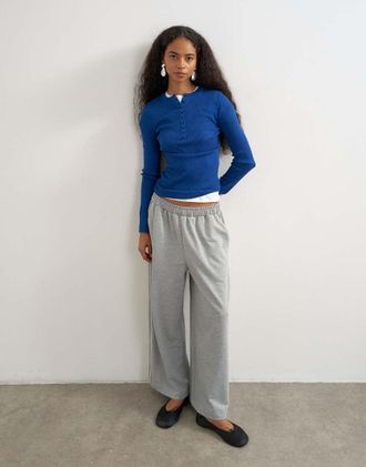 Topshop pantalon de jogging &agrave; liser&eacute;s gris