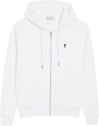 Ami Homme, Sweatshirts et sweats &agrave; capuche, Blanc, Taille: M Sweat &agrave; capuche zipp&eacute;