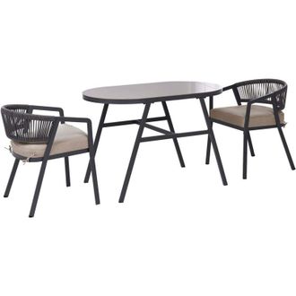 Beliani Bistro Set MUROS Metall Grau