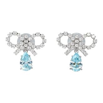 Self Portrait Femme, Accessoires, Multicolore, Taille: ONE Size Micro Bow Droplet Earrings