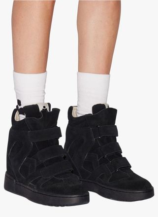 Isabel Marant Baskets montantes compens&eacute;es IM3 en cuir daim