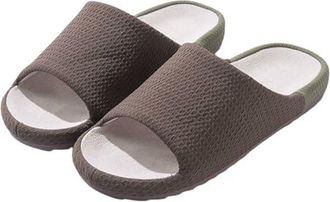 Generic Pantoufles chaudes en coton à mémoire de forme - Pour lhiver - Doublées et moelleuses - En mousse à mémoire de forme - Légères - En coton, marron, 43 