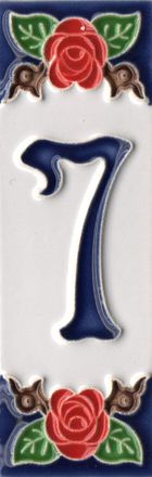 Generic Hausnummern und Buchstaben, handgefertigt, italienische rote Rose, Keramik, 7 St&uuml;ck