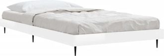 vidaXL Cadre de lit sans matelas blanc brillant 90x190 cm Vidaxl