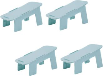 Cabilock 4 Stück Teiliges Blaues Schuhregal mit Doppelter Ablage Platzsparender Stabiler Schuhständer für Zuhause Geeignet für Sandalen Kinderschuhe Hausschuhe