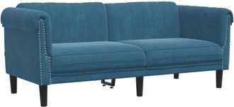 vidaXL Sofa 2-Sitzer Blau Samt Vidaxl 583688