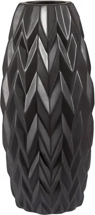 Novel Vase, Schwarz, Keramik, zylindrisch, 30 cm, nur zu Dekorationszwecken, handgemacht, Dekoration, Vasen, Keramikvasen