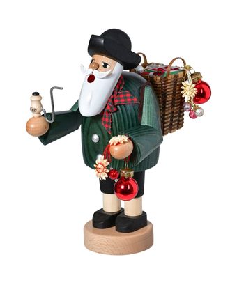 Rudolphs Schatzkiste R&auml;ucherfigur Hausier mit Korb BxHxT 11x18x14cm NEU Rauchen Rauchfigur Rauchmann R&auml;uchermann R&auml;ucherkerze Smoker Kerze Figur Mann Holz Seiffen Erzgebir