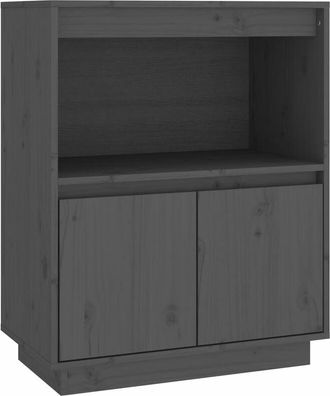 vidaXL Buffet Gris 60x34x75 cm Bois massif de pin Vidaxl