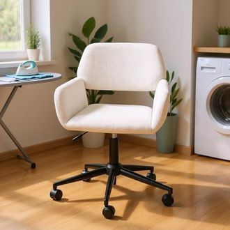 Furniture R Beige Drehstuhl, Moderne Bügelstehhilfe, Höhenverstellbar, Komfortable Polsterung, Ideale Nutzung für Zuhause oder Büro