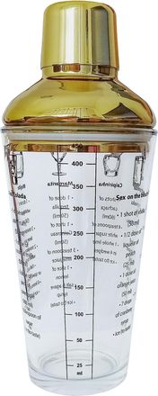 ECO COCKTAIL SHAKER 3-teilig aus Glas & Edelstahl 480ml Gold Cocktailmixer Cocktailshaker Mischbecher Barmixer Barkeeper Bar Getränke Mixer Keeper 80