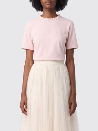 Repetto T-shirt &agrave; manches courtes en coton stretch avec col &agrave; volants