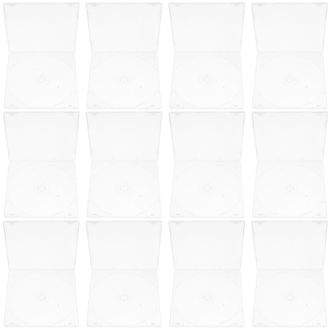 DOITOOL 12 St&uuml;ck D&uuml;nne Transparente DVD H&uuml;llen mit Schutzfolie Tragbare CD Aufbewahrungsbox f&uuml;r Heimkino Wei&szlig;e Medien Video Aufbewahrung