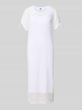 Marc Cain Semitransparentes Midikleid mit Rundhalsausschnitt