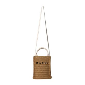 Marni Femme, Sacs, Brun, Taille: ONE Size Sac à Main en Rafia avec Motif Logo