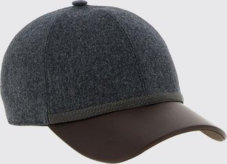 Brunello Cucinelli Casquette de baseball en laine vierge avec broderie et monile