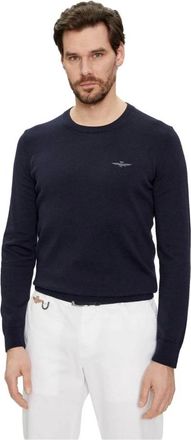 Aeronautica Homme, Pulls, Bleu, Taille: M Basic Crewneck Cotton Sweater