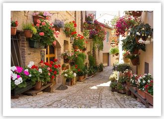 Arttor Wandposter Art Prints 70x50cm Poster ohne Rahmen Blume Stra&szlig;e Haus K&uuml;che Wanddeko Bild Wand Kunstdruck Deko Wandbilder Dekoration Wohnzimmer Schlafzim