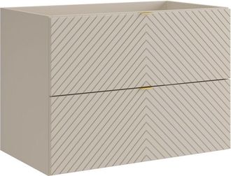 Vente-Unique Meuble sous vasque suspendu en chevrons - Coloris beige - 80 cm - DORIONI