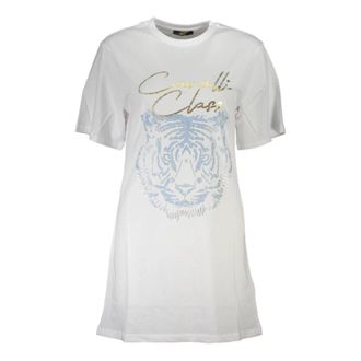 Cavalli Vibrant Logo-Print Baumwoll-T-Shirt - - Tops - Damen - Wei&szlig; - S