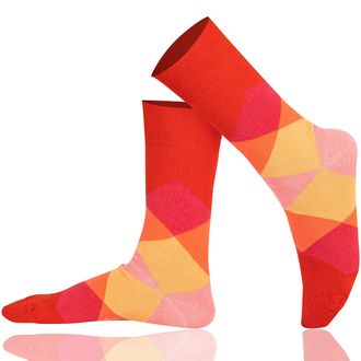 MySocks Kn&ouml;chelsocken Diamant Entwurf Rot orange rosa