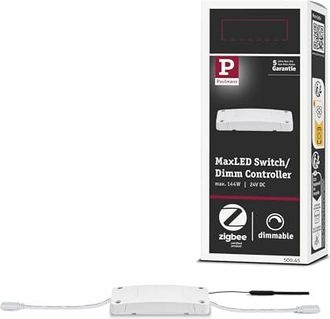 Paulmann 50045 SmartHome Zigbee Contr&ocirc;leur, MaxLED, commutable/dimmable, max. 144W, 24V CC, Blanc/Gris, Plastique