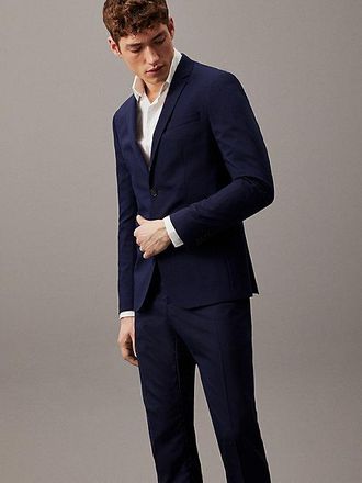 Calvin Klein Einreihiger Schmaler Blazer Aus Stretch-wolle - Midnight Navy - Herren - 44