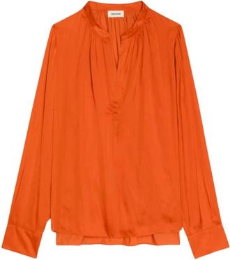 Zadig&Voltaire Femme, Blouses et Chemises, Orange, Taille: 38 FR Blouse Tink