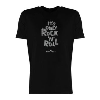 John Richmond T-shirt &agrave; col rond avec motif - Homme - Tops - Noir - Taille: XL