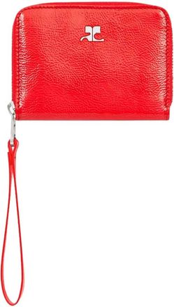 Courr&egrave;ges Femme, Sacs, Rouge, Taille: ONE Size Naplack Zipped Compact Wallet