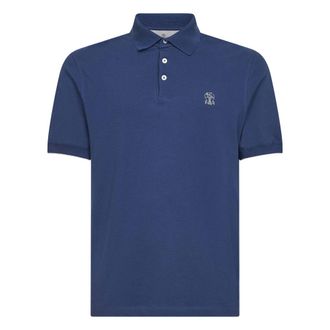 Brunello Cucinelli Baumwoll-Polohemd - - Tops - Herren - Blau - XL