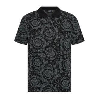 Versace Polo mit Barocco-Muster - - Tops - Herren - Schwarzk - 2XL