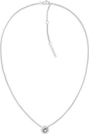 Calvin Klein Halskette aus Edelstahl für Damen Kollektion TWISTED BEZEL SOLITAIRE mit einem Charm verziert mit Kristallen - 35000769