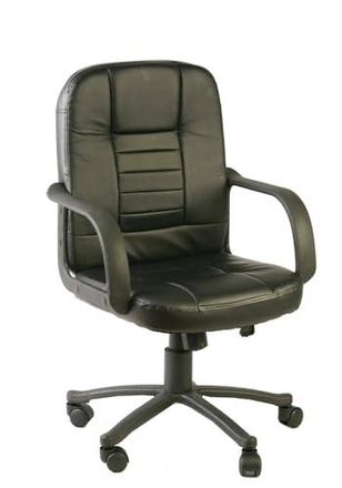 Dmora Stuhl mit R&auml;dern Shepparton, Chefsessel mit Armlehnen, Ergonomischer B&uuml;rostuhl, Schwarz, 56x59h88/99 cm