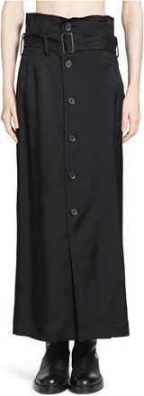 Yohji Yamamoto Femme, Jupes, Noir, Taille: 40 FR Elegant High Waist Skirt