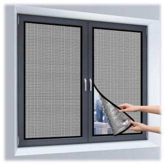 Generic Fensterfolien Sonnenschutz W&auml;rmed&auml;mmfolie Doppelte Aluminium Isolierfolie UV-Schutz Selbstklebend Sichtschutzfolie Mit Saugnapf Verdunkelungsfolie F&uuml;r