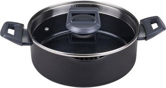 Fackelmann Fackelmann Keramik Servierpfanne mit Glasdeckel Statement &Oslash; 24 cm - Gepresstes, recyceltes Aluminium mit keramischer Beschichtung, PFAS-frei, hitzebes