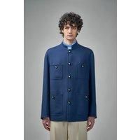 Valentino Double Wool Jacket with Mandarin Collar