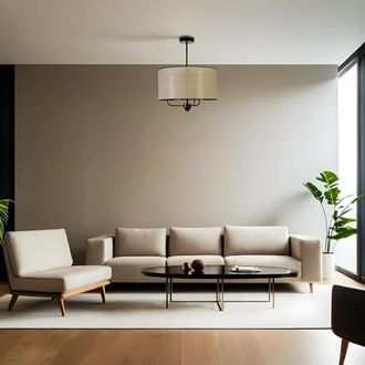 Opviq Elegant Chandelier with Metal Body & Bamboo Cap, 45 cm Diameter, Adjustable Height, E27 Socket, Gold & Black Finish | Perfect for Modern Interiors