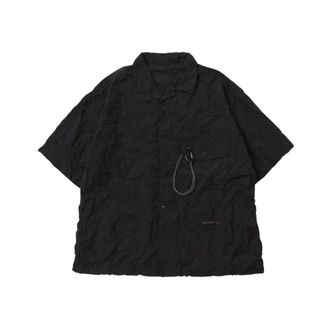 And Wander Washer Pleated Open SS Hemd - - Shirts - Herren - Schwarzk - L/XL