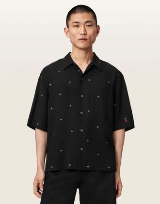 AllSaints Cardsuit - Chemise &agrave; manches courtes - Noir